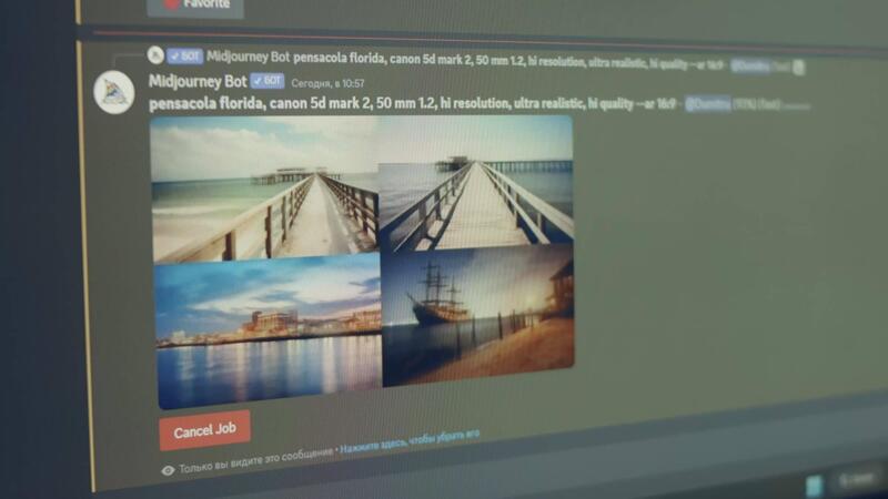 AI Generated Generation process of artistic content by AI on computer ...
