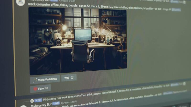 AI Generated Generation process of artistic content by AI on computer ...