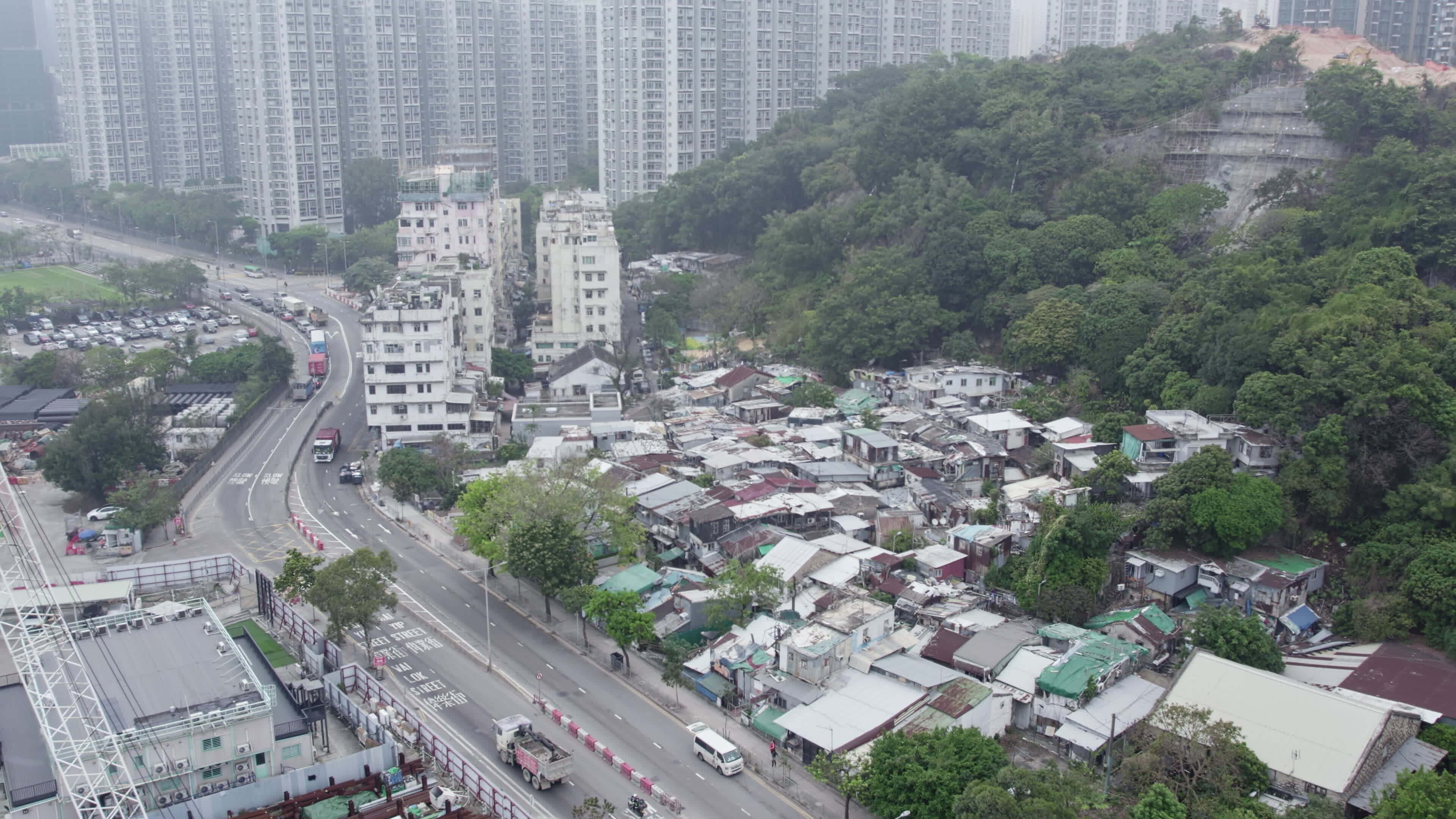 Hong Kong Poor Area Aerial View 42642456 Stock Video at Vecteezy