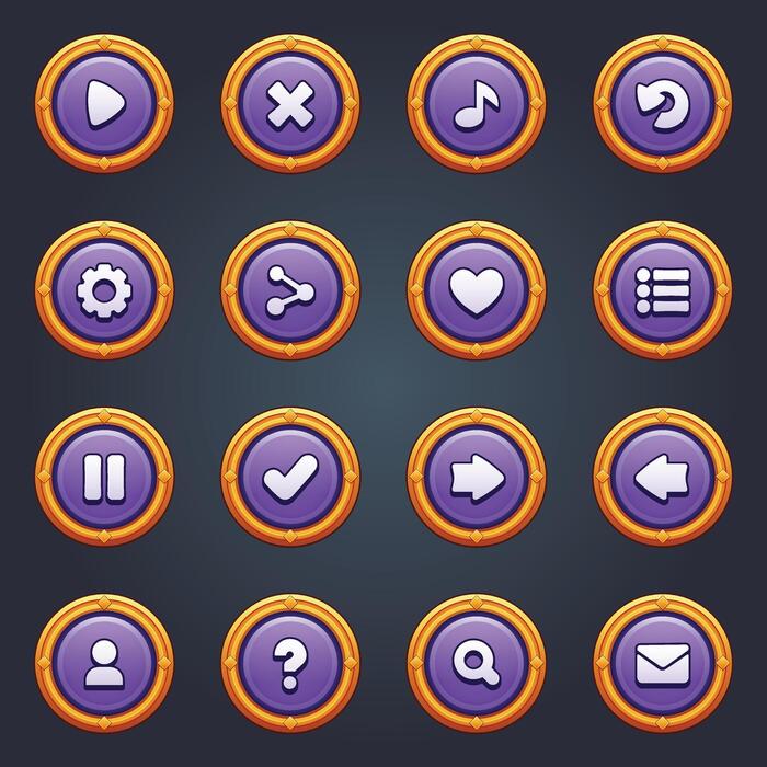 Game Ui Button Vector Art, Icons, and Graphics for Free Download