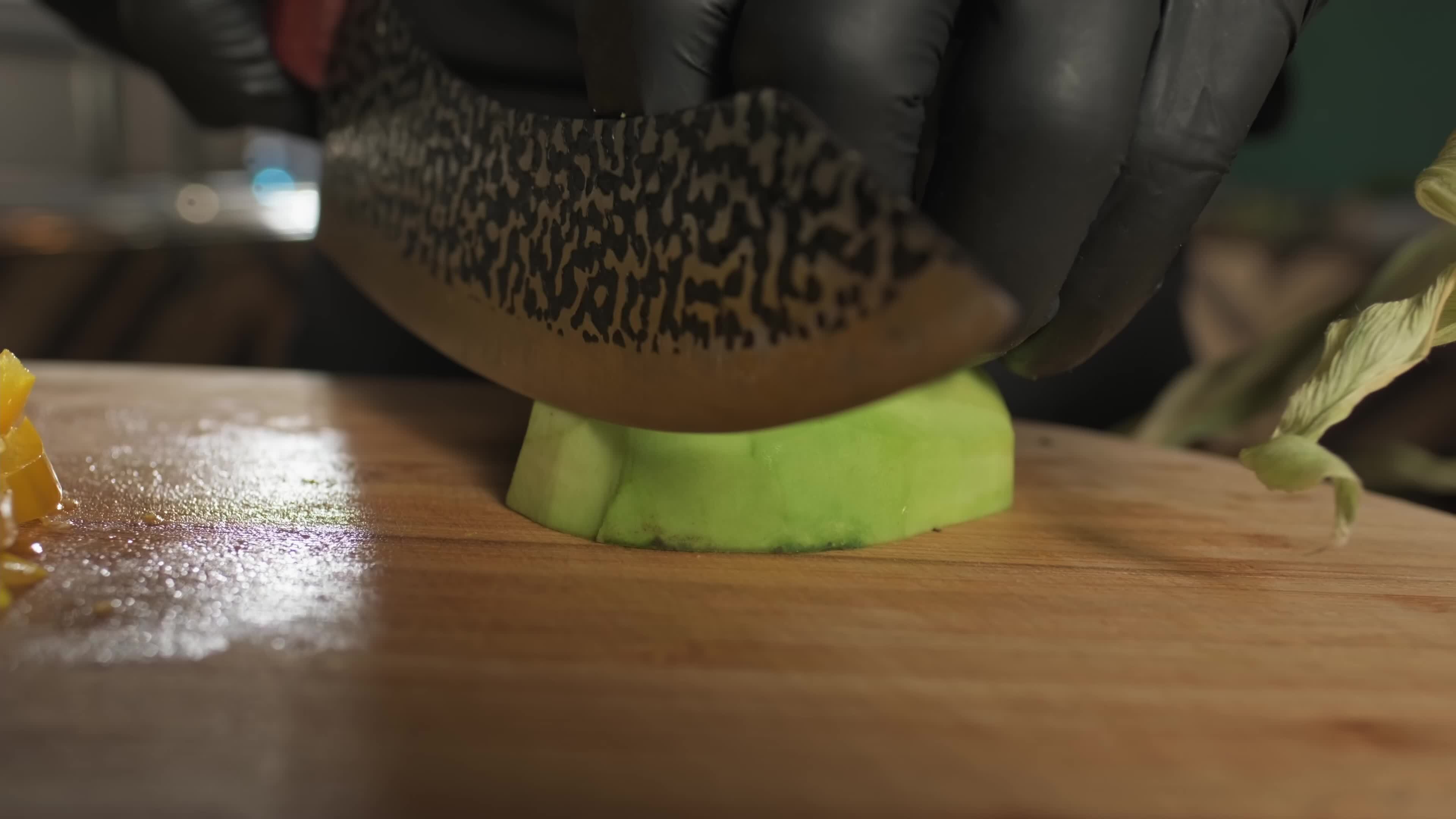 Chef cutting avocado with kitchen knife on cutting board 42649124 Stock ... Chef cutting avocado with kitchen knife on cutting board 42649124 Stock ...