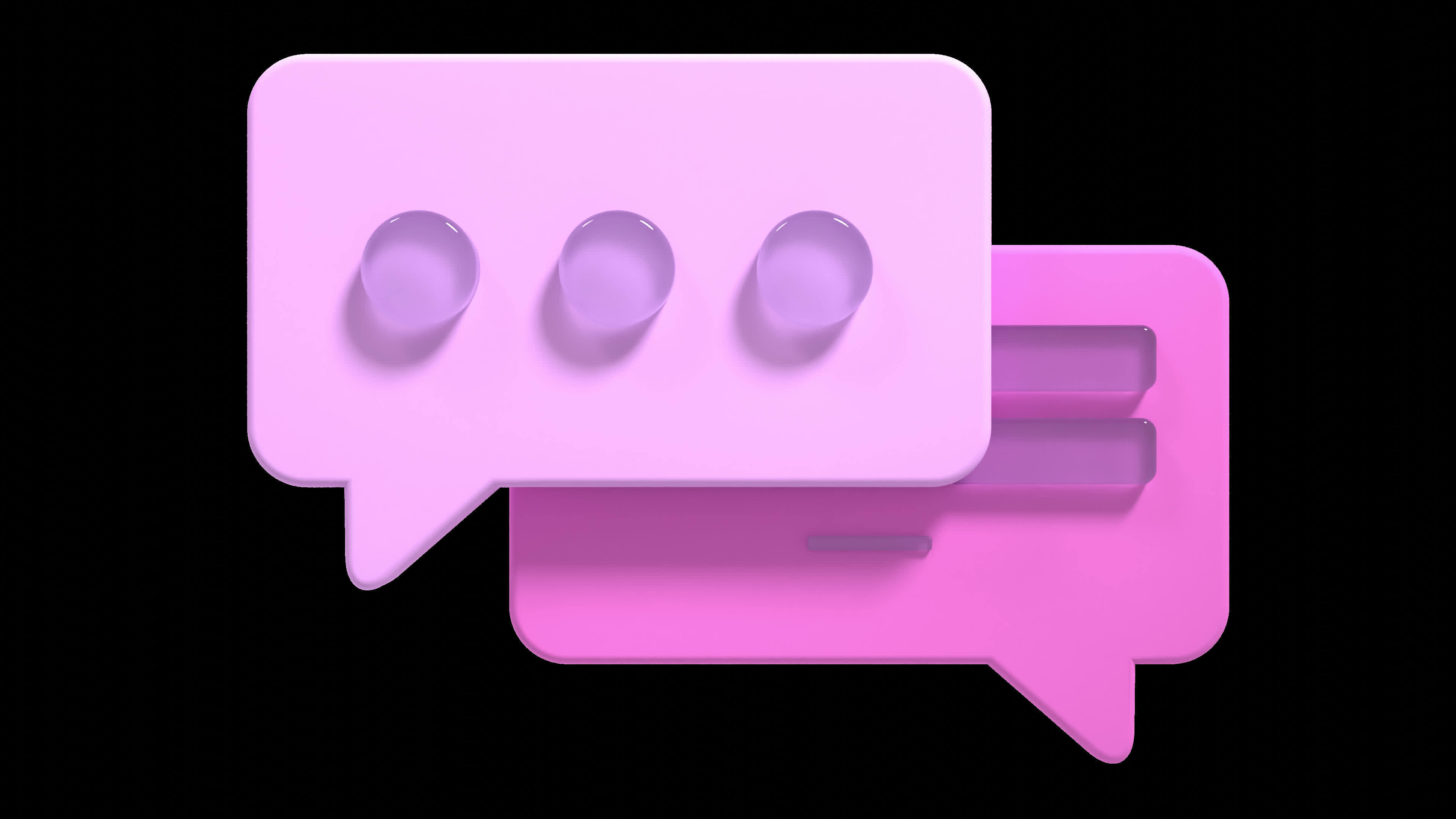 3D speech bubble animation. Empty speech bubble animation. Social media notification icon ...