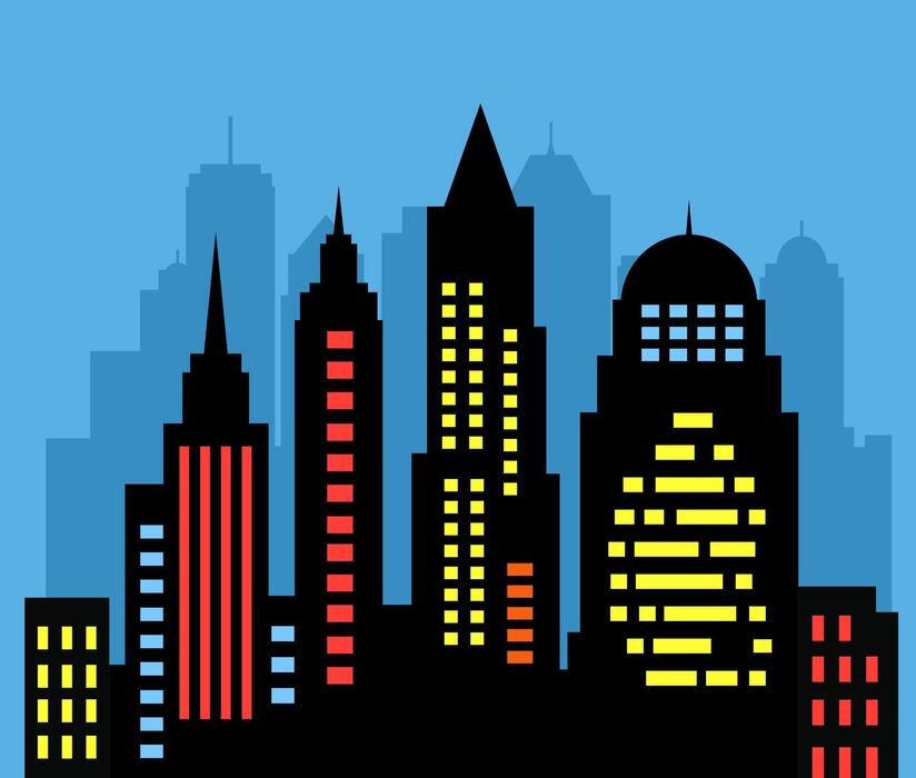 Superhero City Background Vector Art, Icons, and Graphics for Free Download