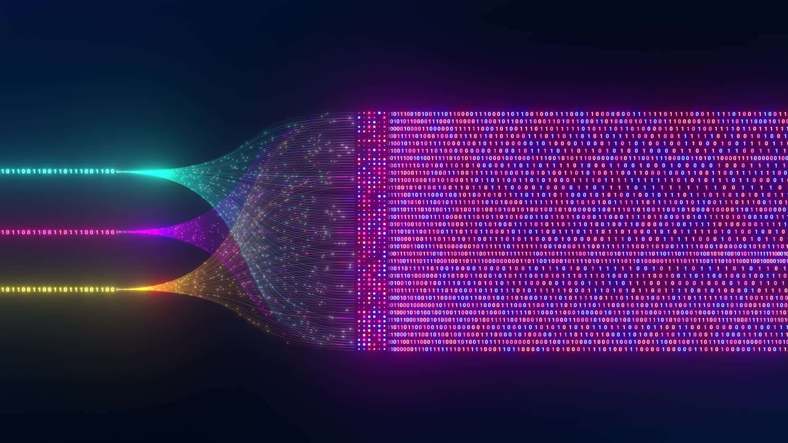 Colorful Illustrative 3d Animation Of Neural Network Deep Learning