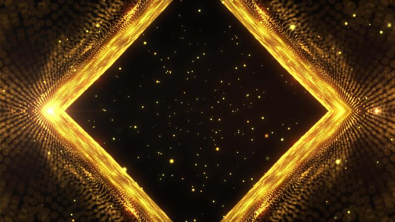 Abstract digital dynamic particle waves with flying particles and light ...