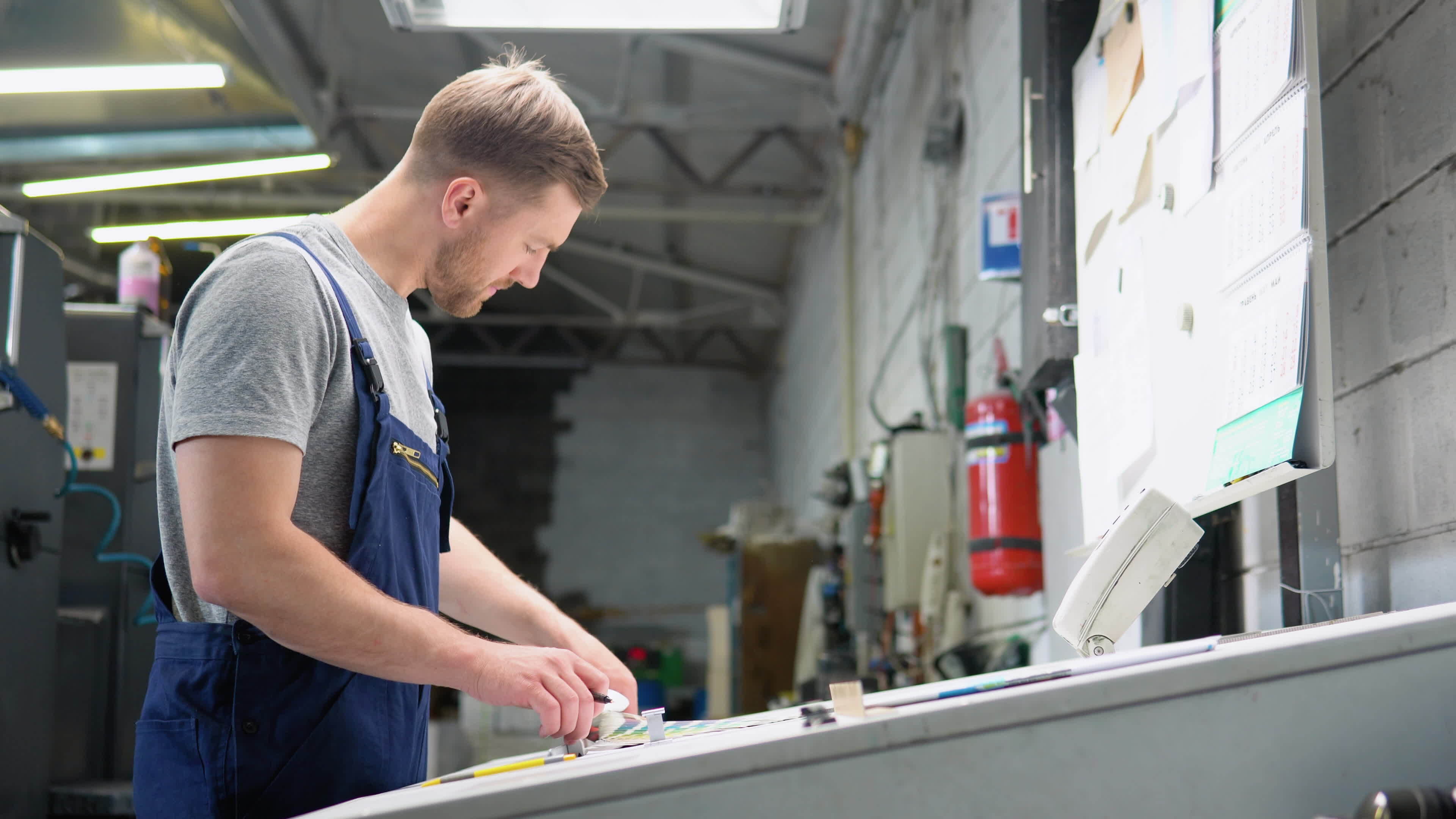 Graphic designer choosing colors from color palette. Concept of color ...