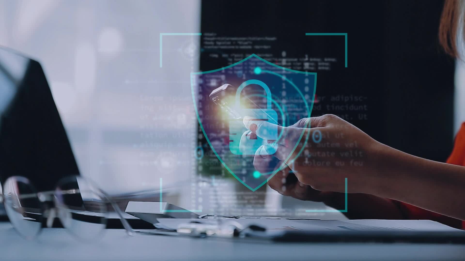 Cybersecurity And Privacy Concepts To Protect Data Lock Icon And Internet Network Security