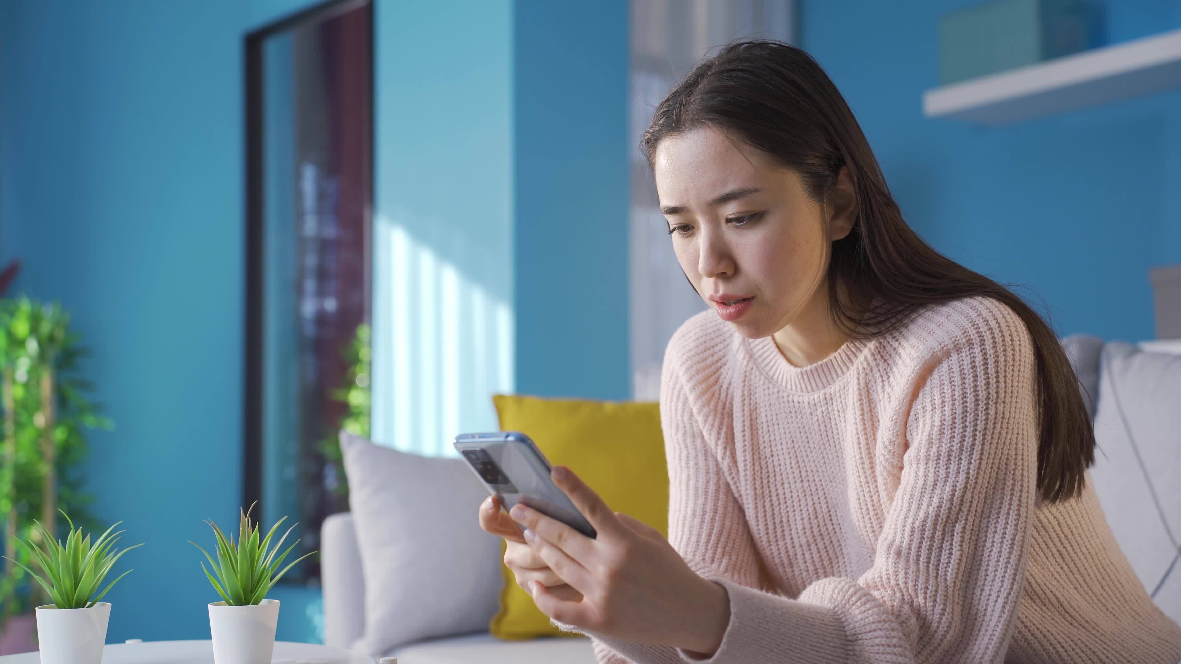 Frustrated Asian young woman gets upset and angry. 42953221 Stock Video ...