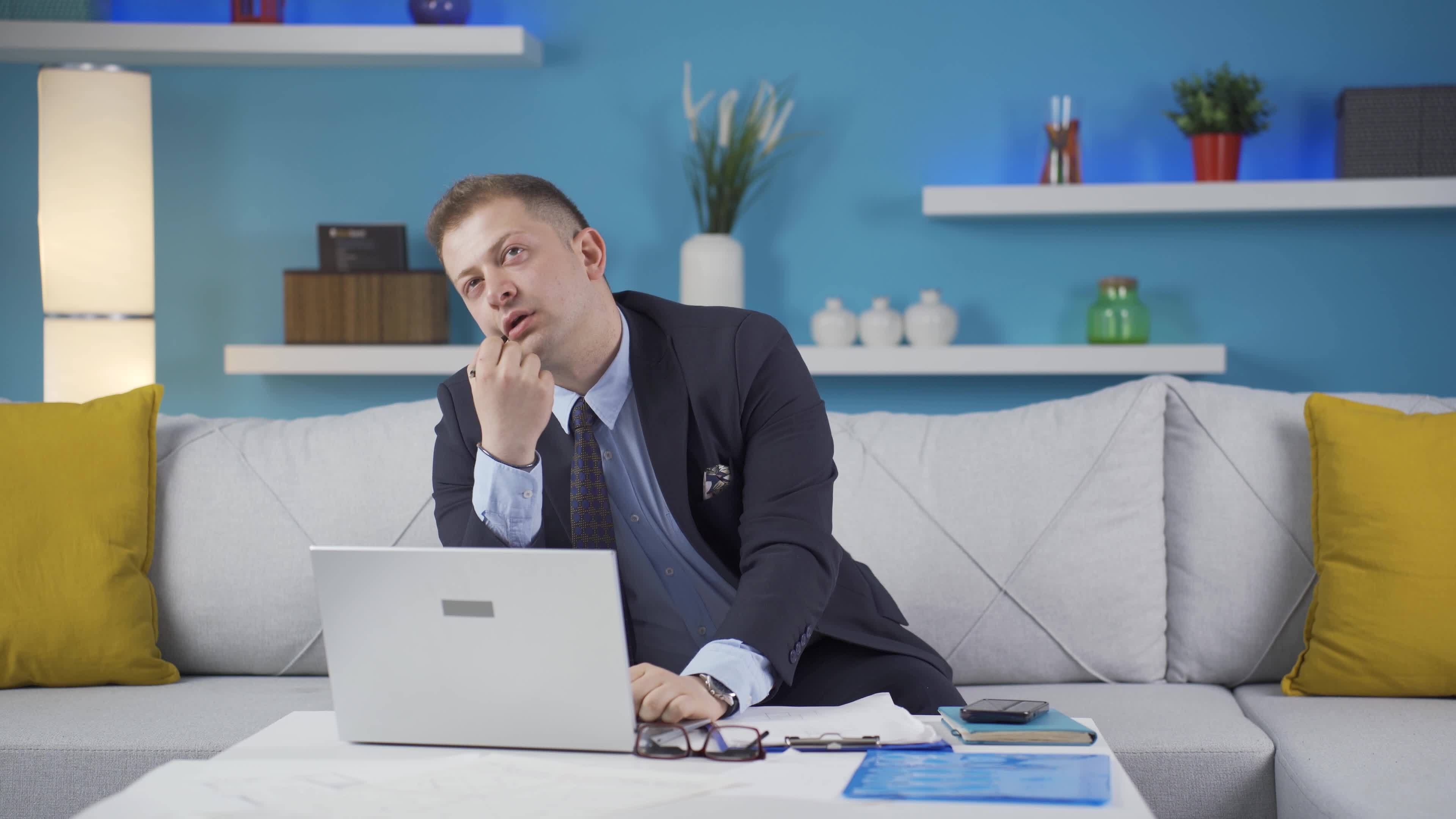 Home office worker man has trouble focusing. 42954505 Stock Video at ... Home office worker man has trouble focusing. 42954505 Stock Video at ...
