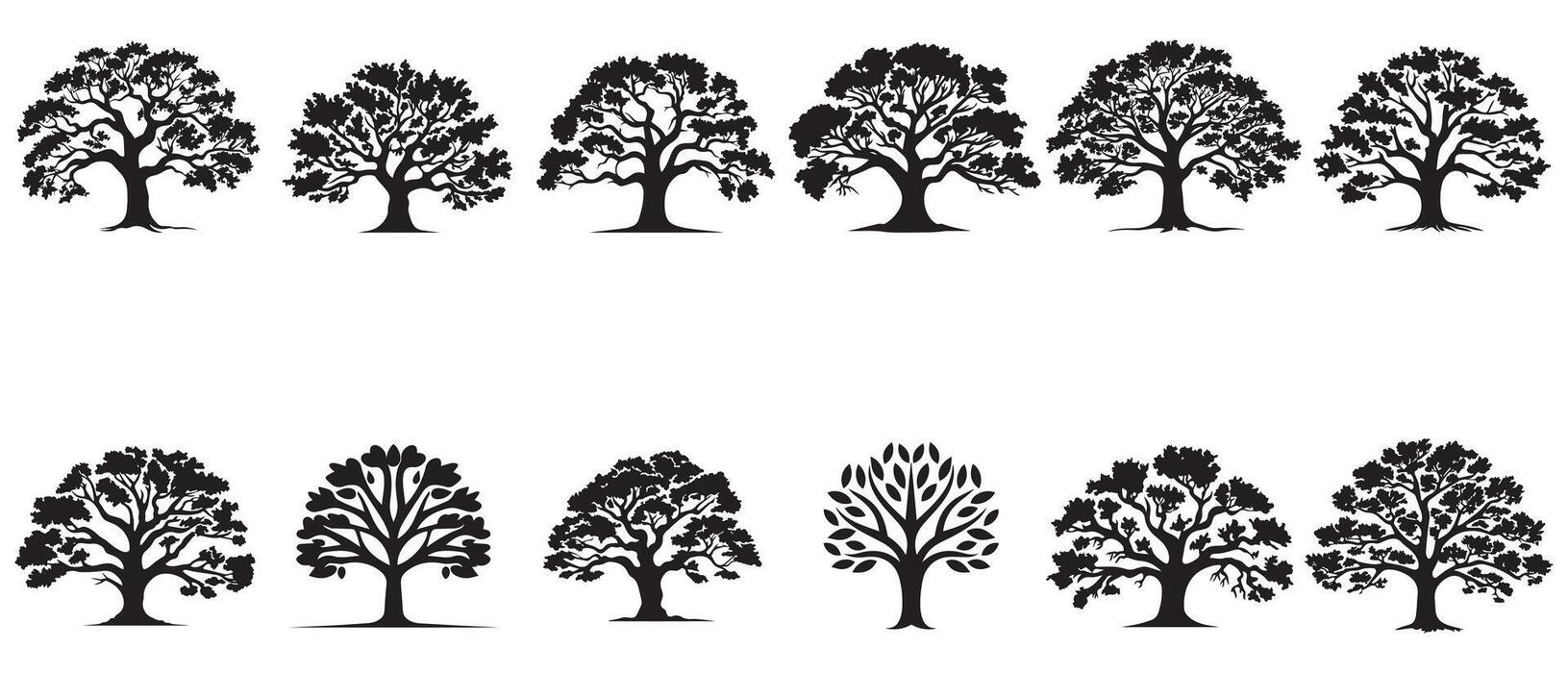 Oak Tree Line Vector Art, Icons, and Graphics for Free Download