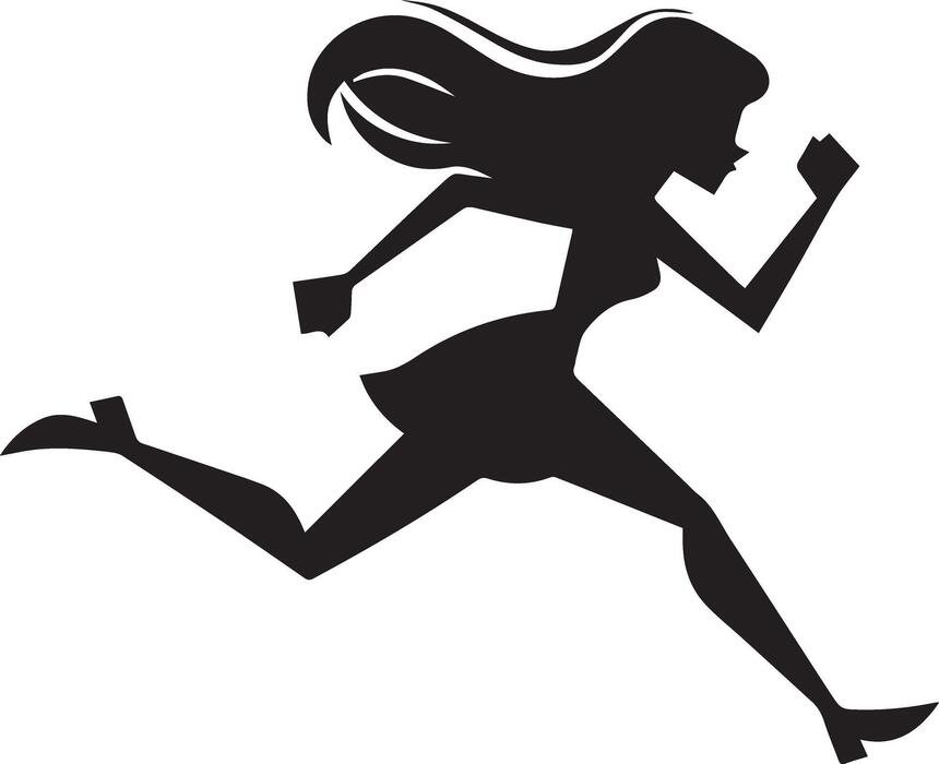 Girl Running Silhouette Vector Art, Icons, and Graphics for Free Download