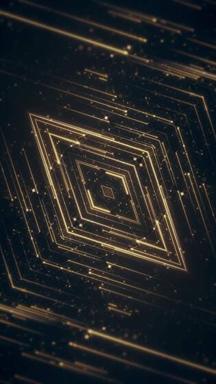 Vertical - background animation with glittering shiny gold particles and shooting golden stars ...