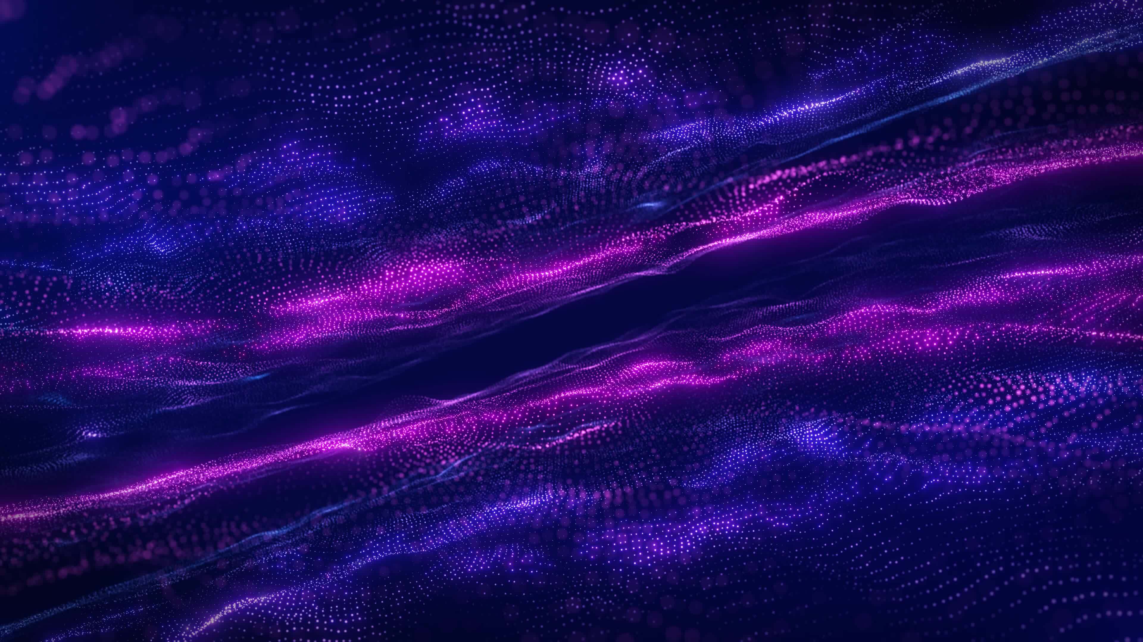 Abstract Digital Dynamic Particle Waves With Light Motion Lights Background Data Flow Cyber