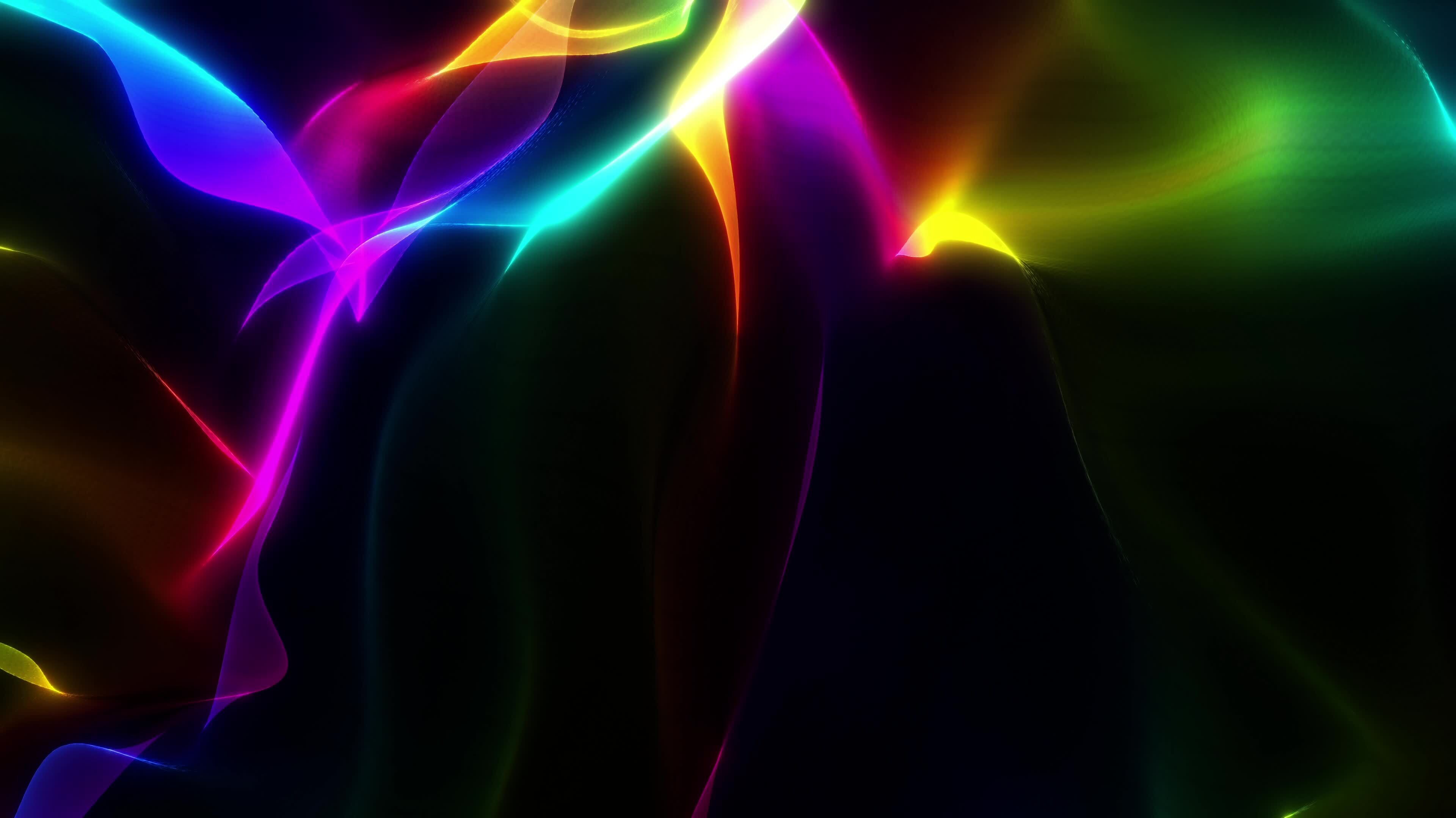 Abstract Digital Dynamic Particle Waves With Light Motion Lights Background Data Flow Cyber