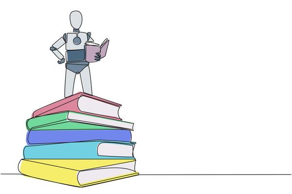 Robot Reading Vector Art Icons And Graphics For Free Download