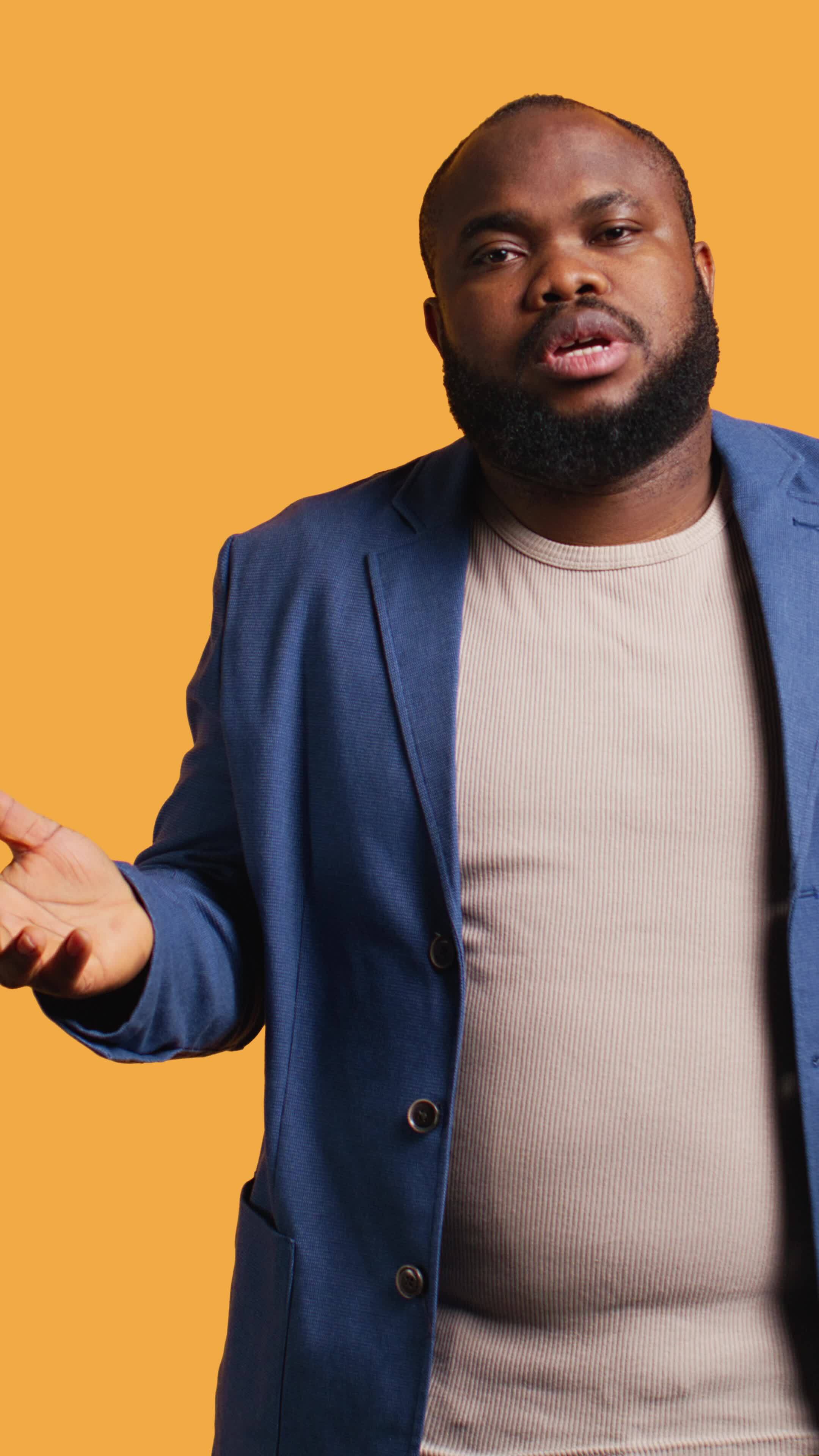 Man Showing Stock Video Footage for Free Download