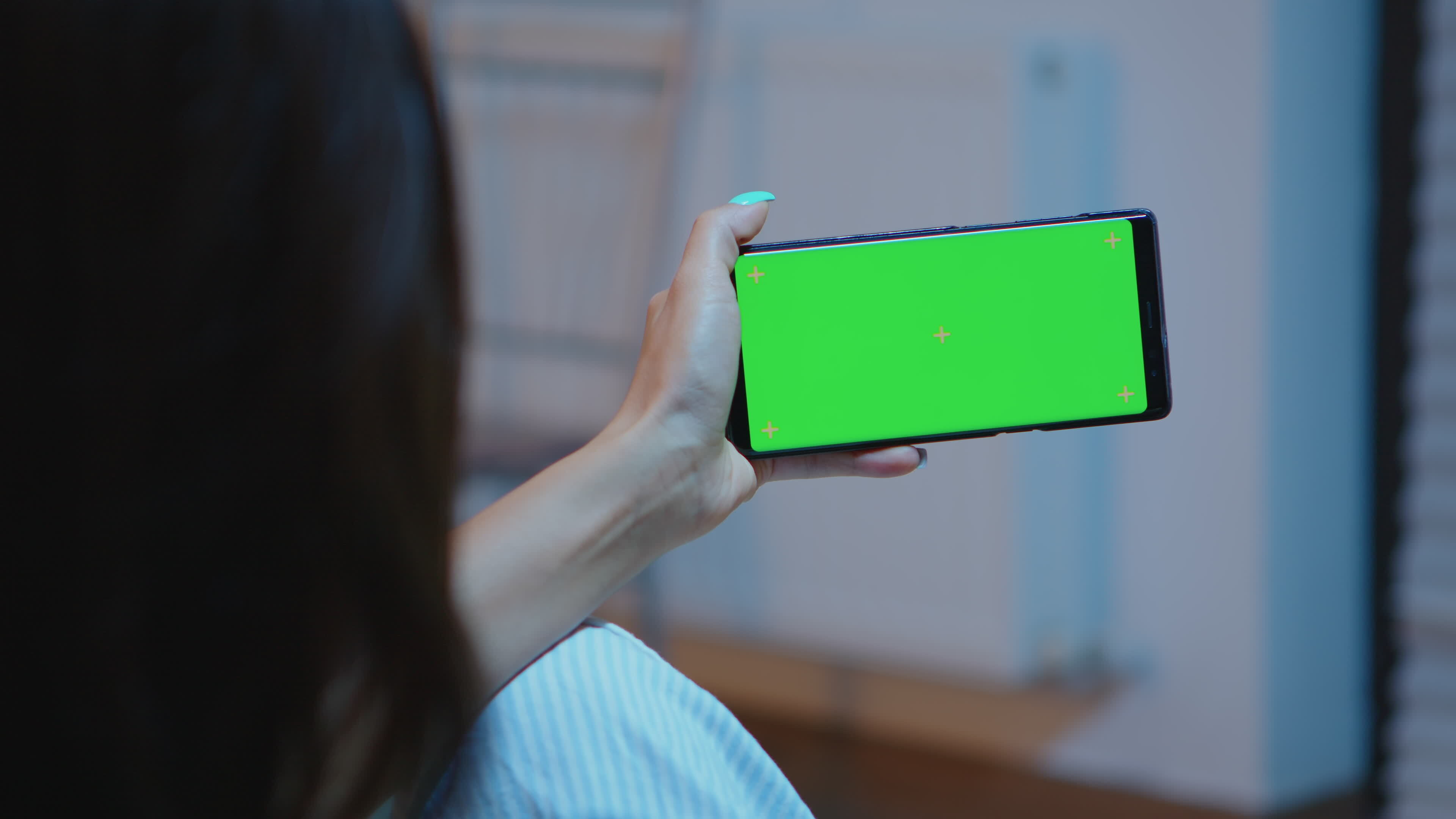 Woman Using Smartphone With Green Screen Stock Video Footage for Free Download