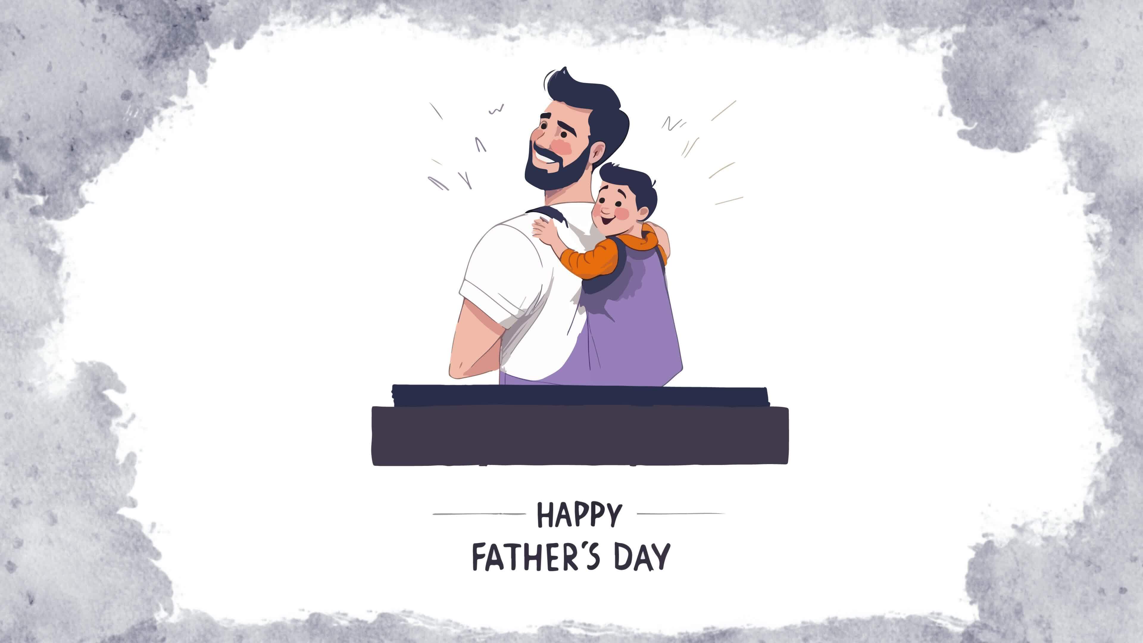 Happy Fathers Day Animation Stock Video Footage for Free Download