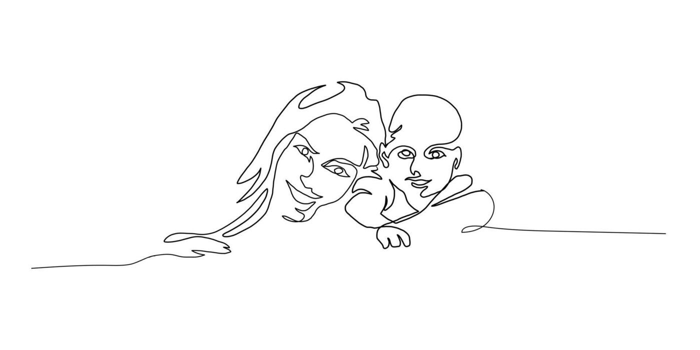 Continuous Line Drawing Baby Vector Art, Icons, and Graphics for Free ...
