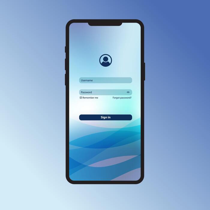 Mobile Login Screen Vector Art, Icons, and Graphics for Free Download