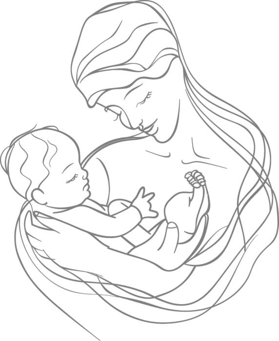 Mother And Baby Line Art Vector Art, Icons, and Graphics for Free Download