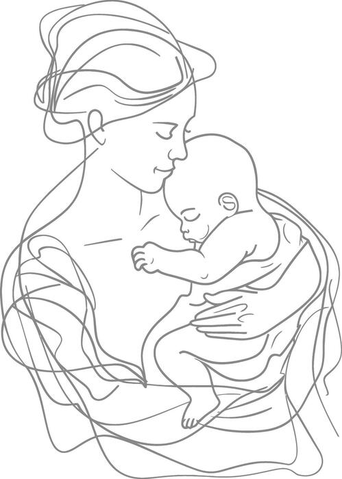 Mother And Baby Line Art Vector Art, Icons, and Graphics for Free Download
