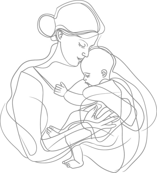 Mother And Baby Line Art Vector Art, Icons, and Graphics for Free Download