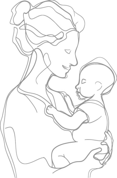 Mother And Baby Line Art Vector Art, Icons, and Graphics for Free Download