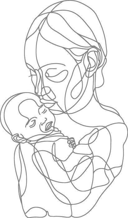 Mother And Baby Line Art Vector Art, Icons, and Graphics for Free Download