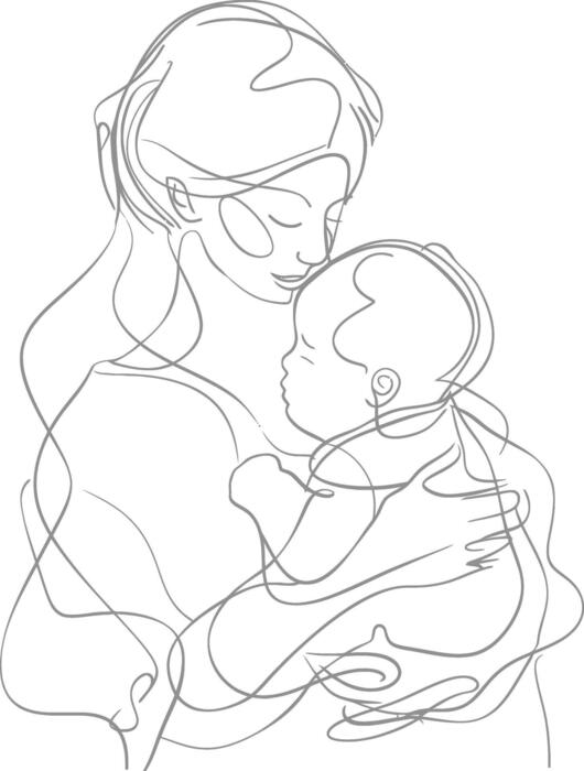 Mother And Baby Line Art Vector Art, Icons, and Graphics for Free Download
