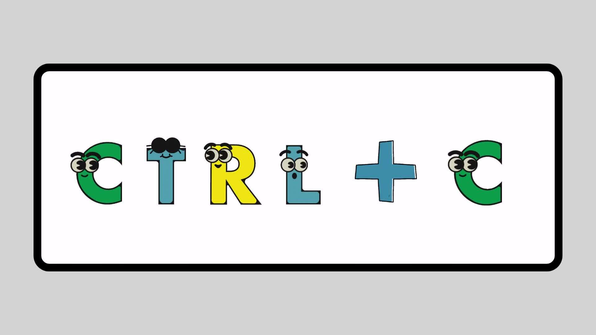 Shortcut Ctrl Plus C Sortcut Shortcut Key Speeds Up The Work Of The Text Sortcut Animation