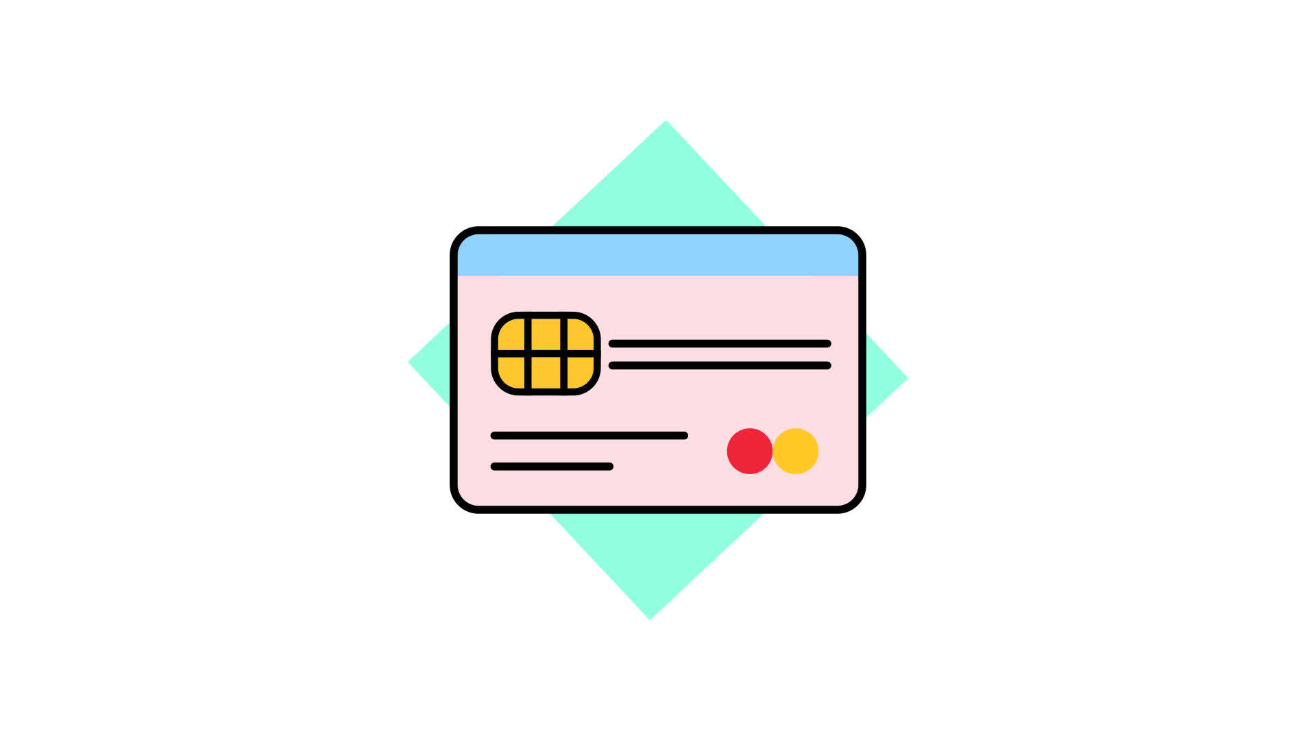 Animated Credit Card icon in Colored Outline Style, transparent ... Animated Credit Card icon in Colored Outline Style, transparent ...