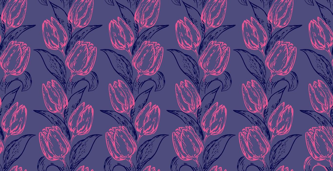 Tulip Seamless Pattern Vector Art Icons And Graphics For Free Download