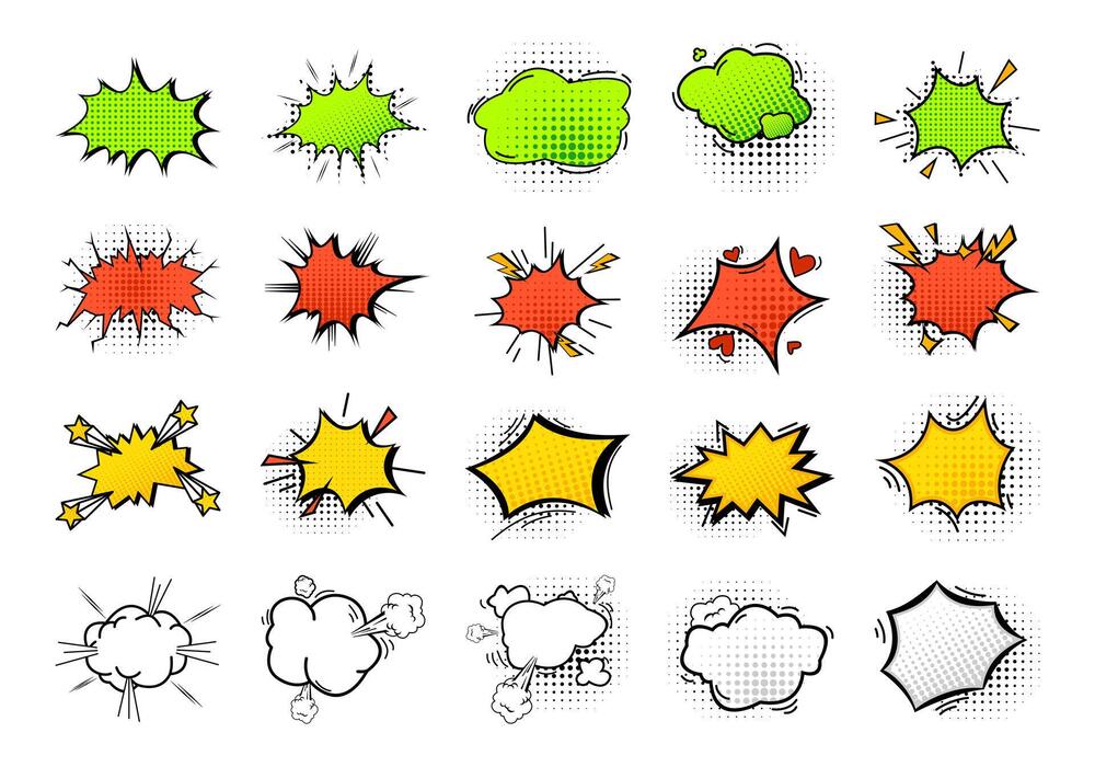 Comic Style Burst Shapes Vector Art, Icons, and Graphics for Free Download