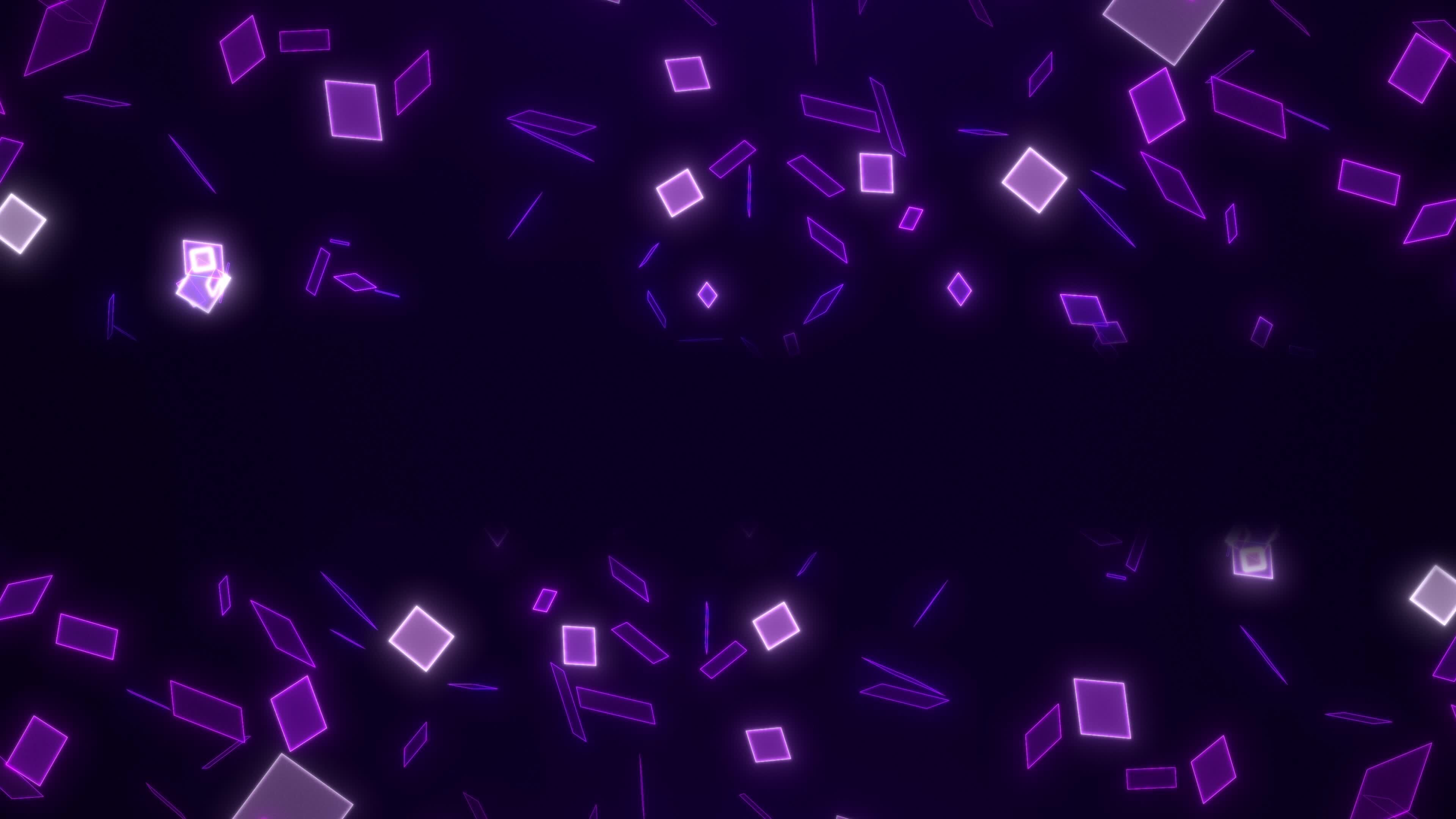 Abstract Futuristic Background With Flying Geometric Shapes Of Squares