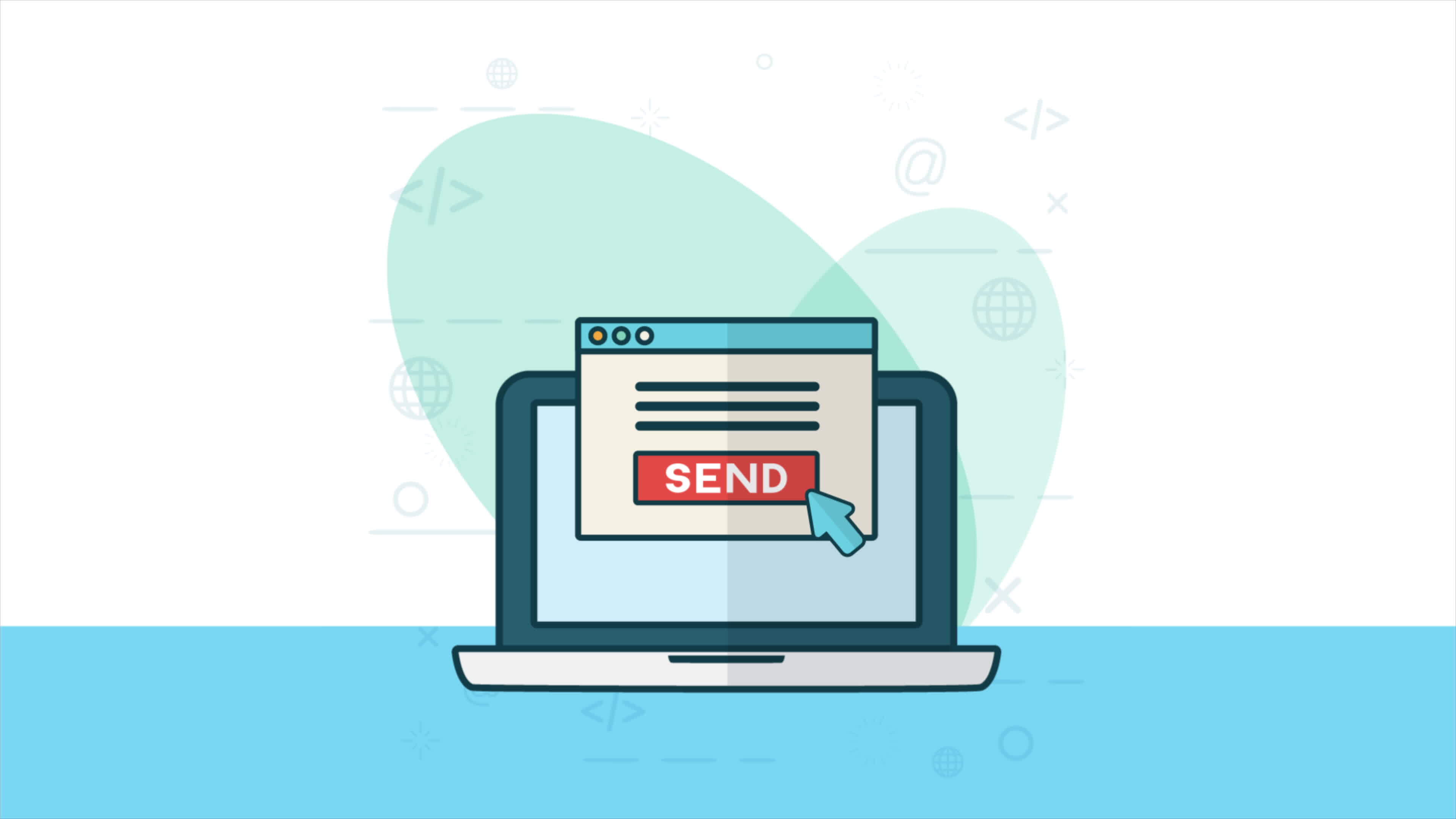 Sending Business Email On Laptop 2D Cartoon Animation 43554482 Stock Video at Vecteezy