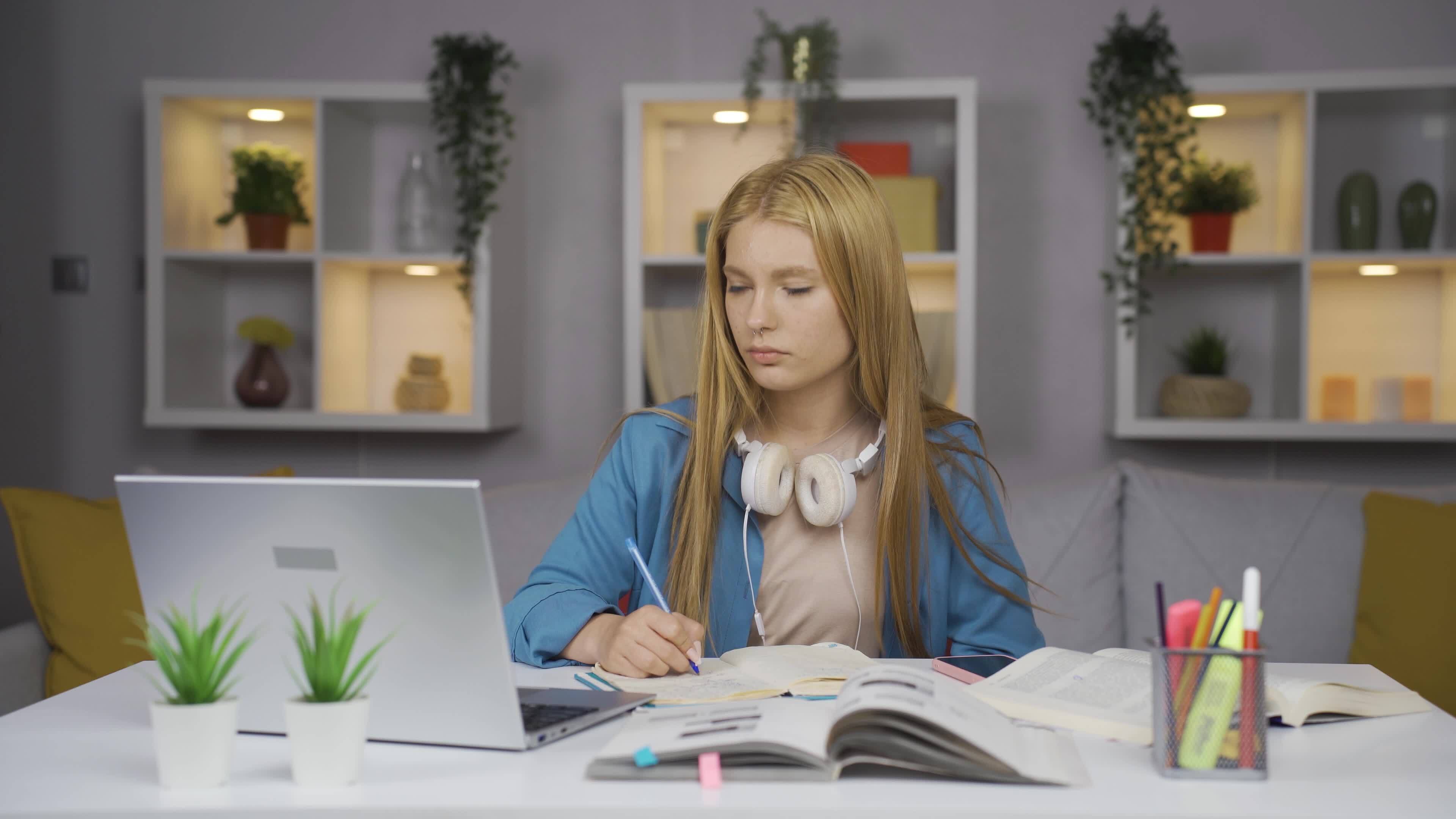 Poor Female student unhappy and sad. 43559293 Stock Video at Vecteezy
