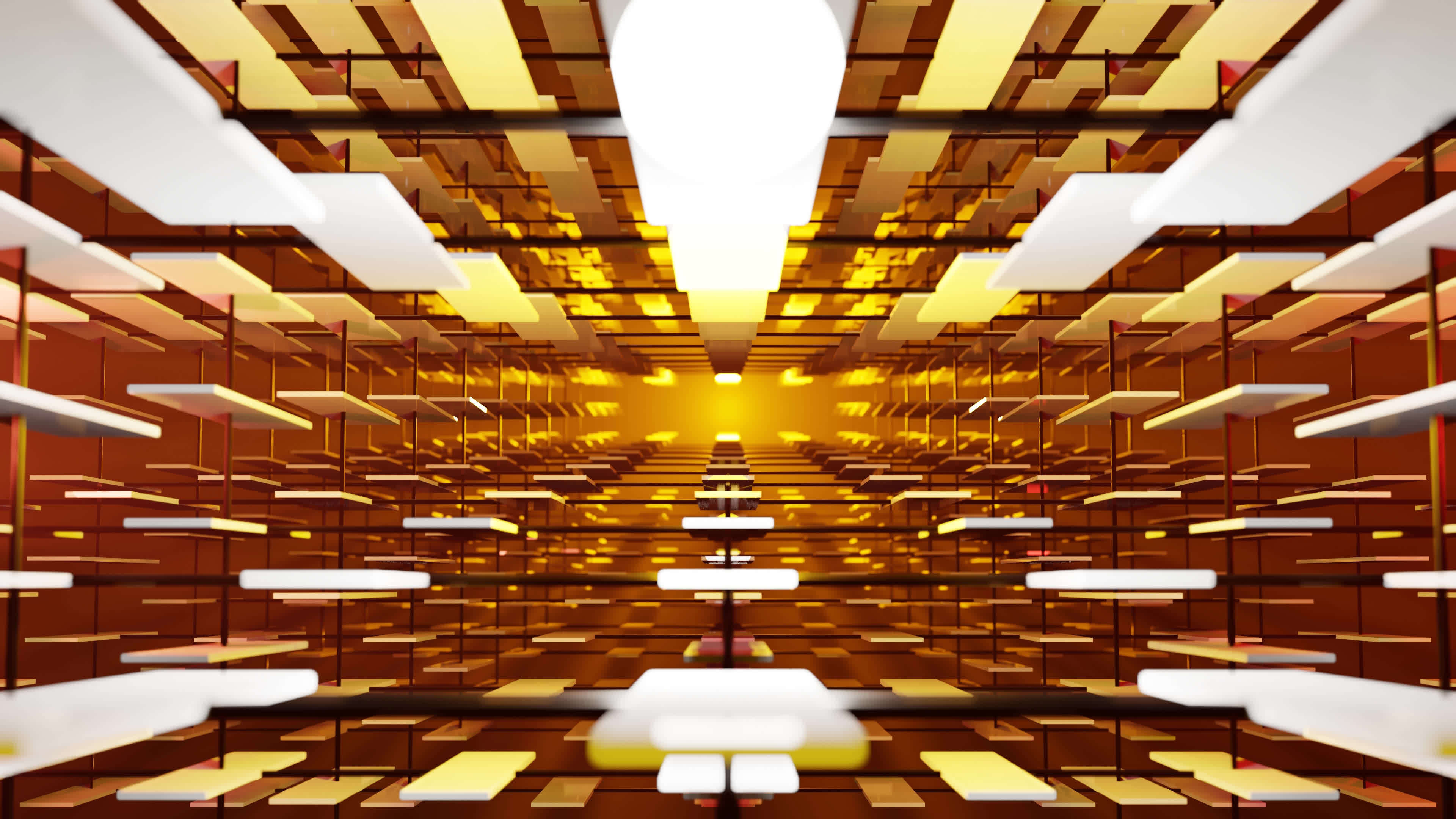 Vj Loop Abstract Motion Background 3d Luxury Golden Light Tunnel And