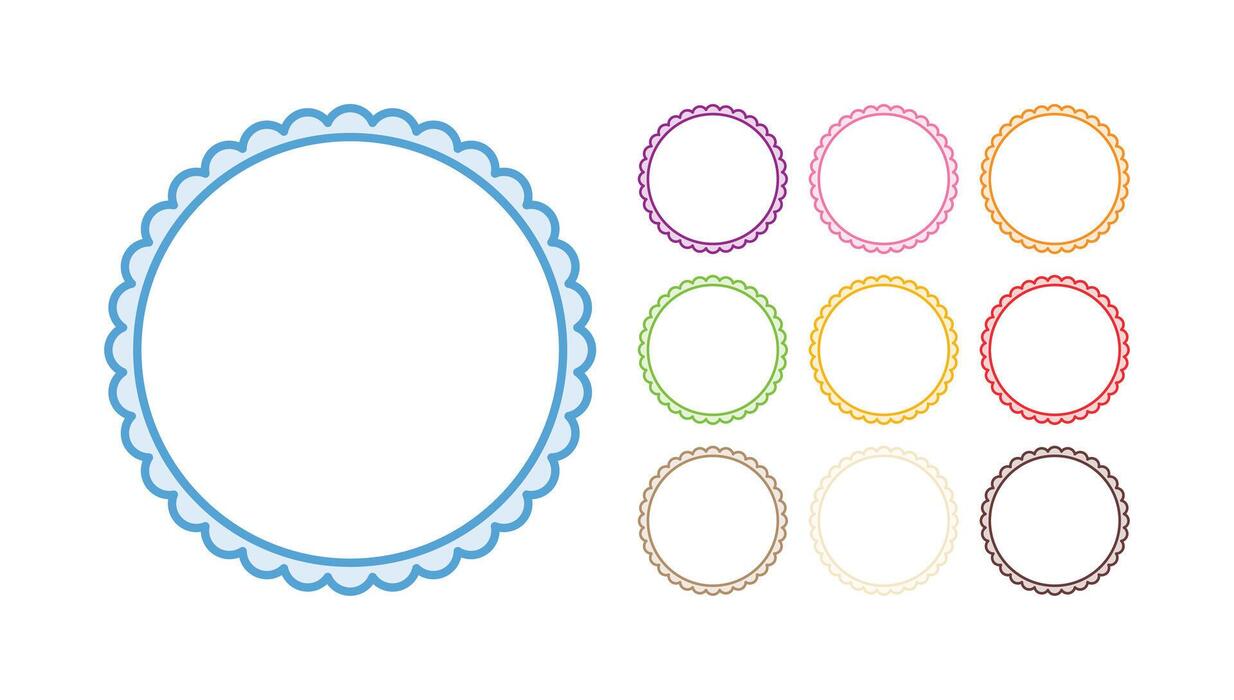 Scalloped Circle Vector Art, Icons, and Graphics for Free Download