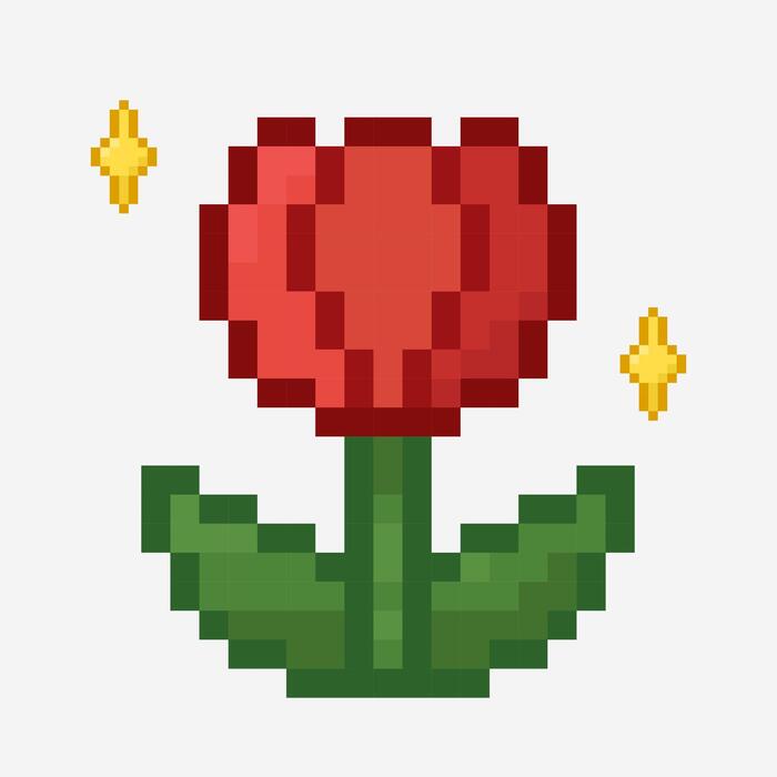 Pixel Rose Vector Art, Icons, and Graphics for Free Download