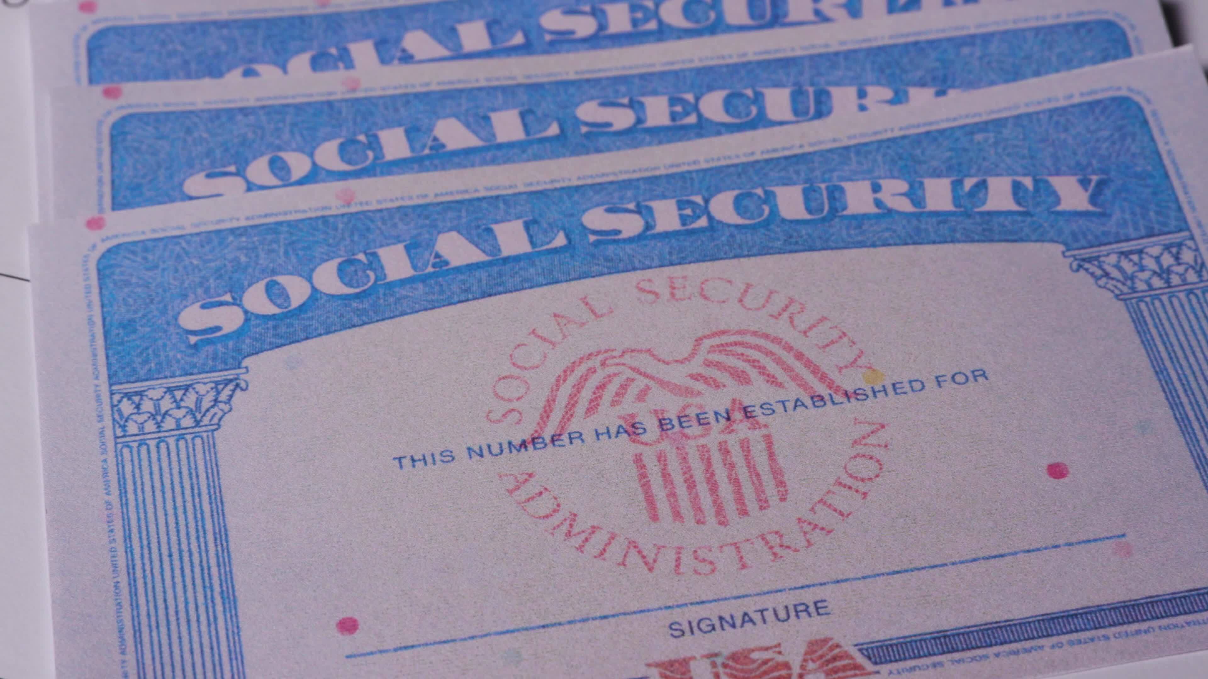 4 close up social security card ssn with approved stamp concept 44174363 Stock Video at Vecteezy