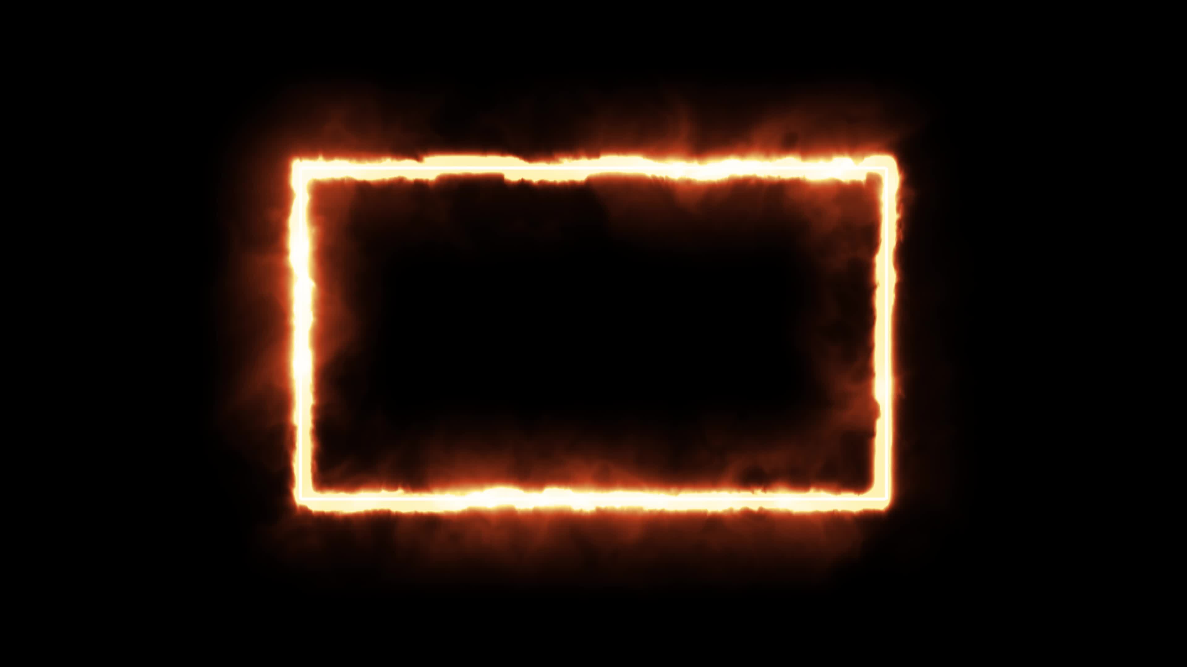 Burning neon light fire frame glowing rectangle border animated footage. 44176122 Stock Video at ...