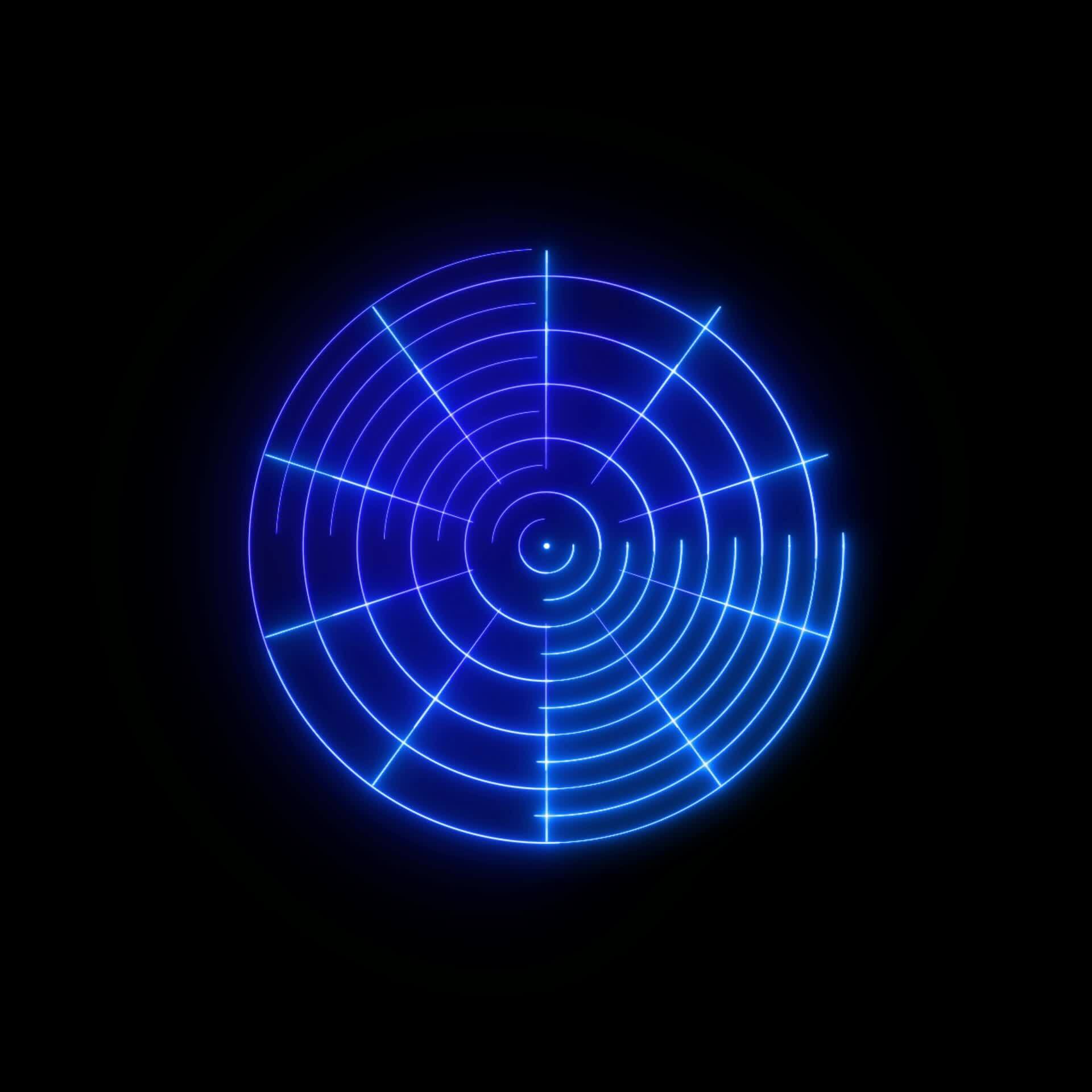 Neon Radar Detection Screen Animated Loop 44258439 Stock Video at Vecteezy