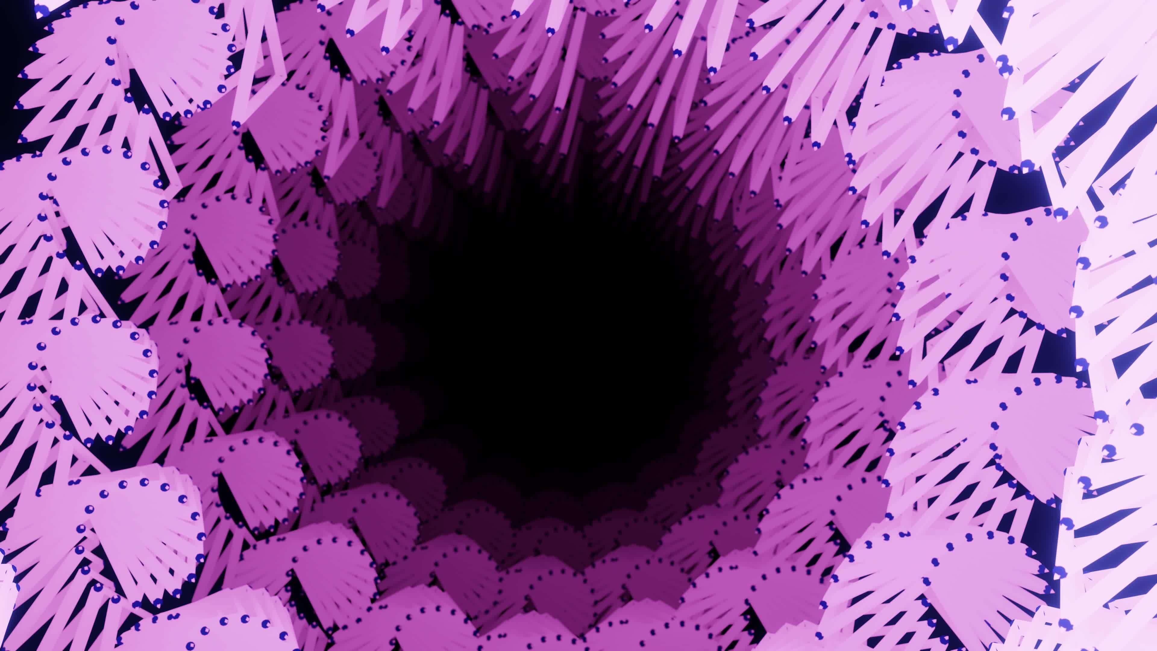 3d Rendering Of Pink Kaleidoscopic Patterns Moving In Loop 44296082