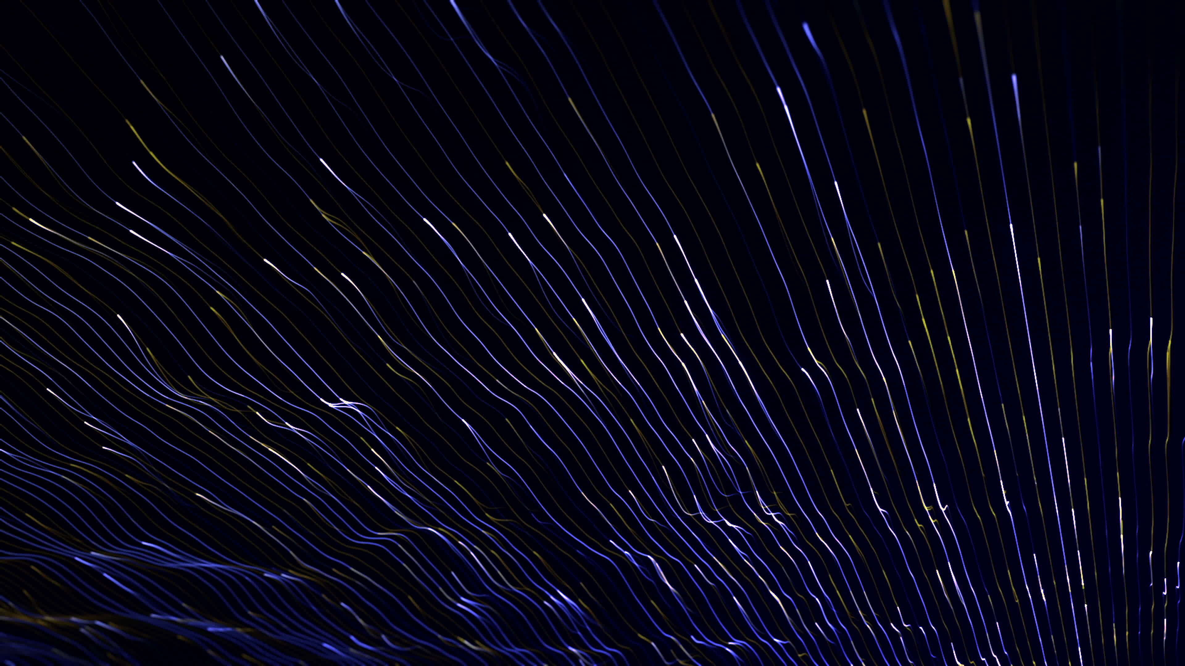 Colorful Streams Of Energy Waves Flowing On Black Background Seamless Loop Animation Concept