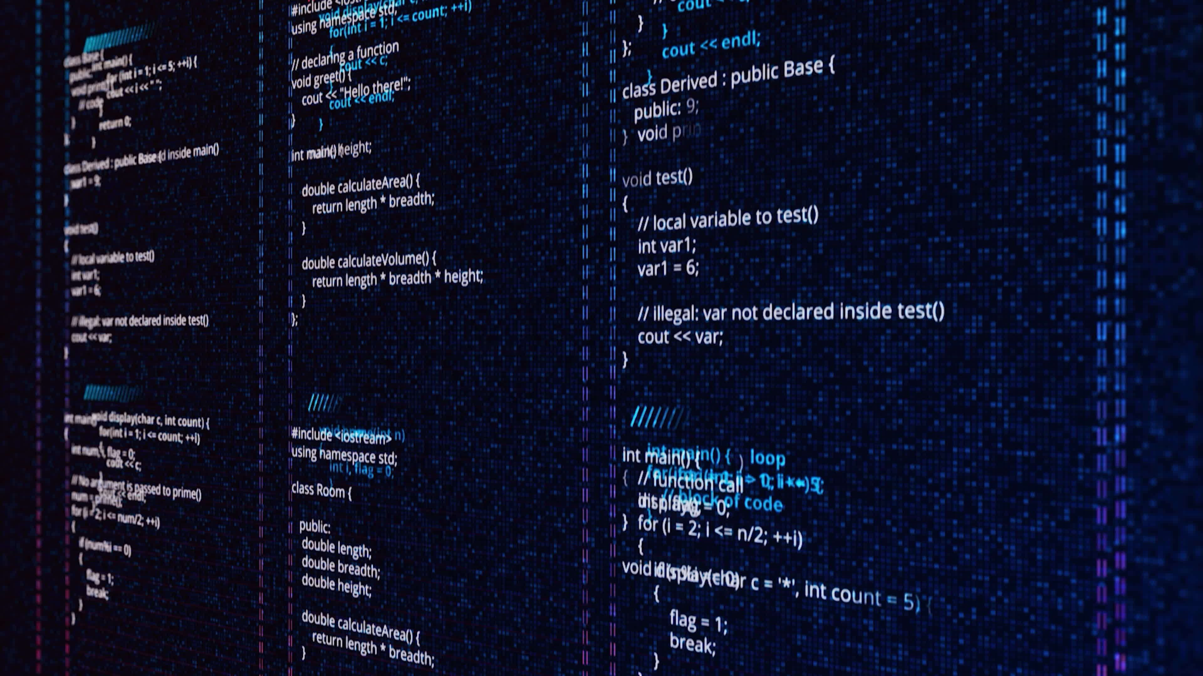 Html And Css Code Developing On Dark Background Seamless Loop Animation Website Design Code