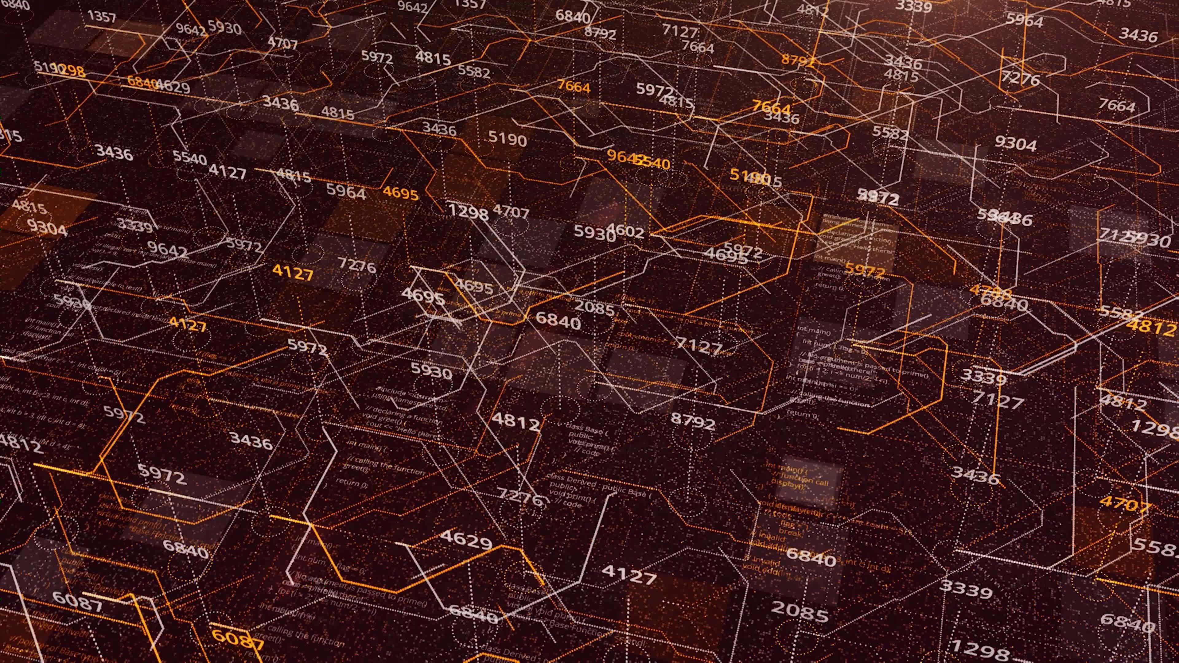 Data moving within computer circuitry with many changing numbers ...