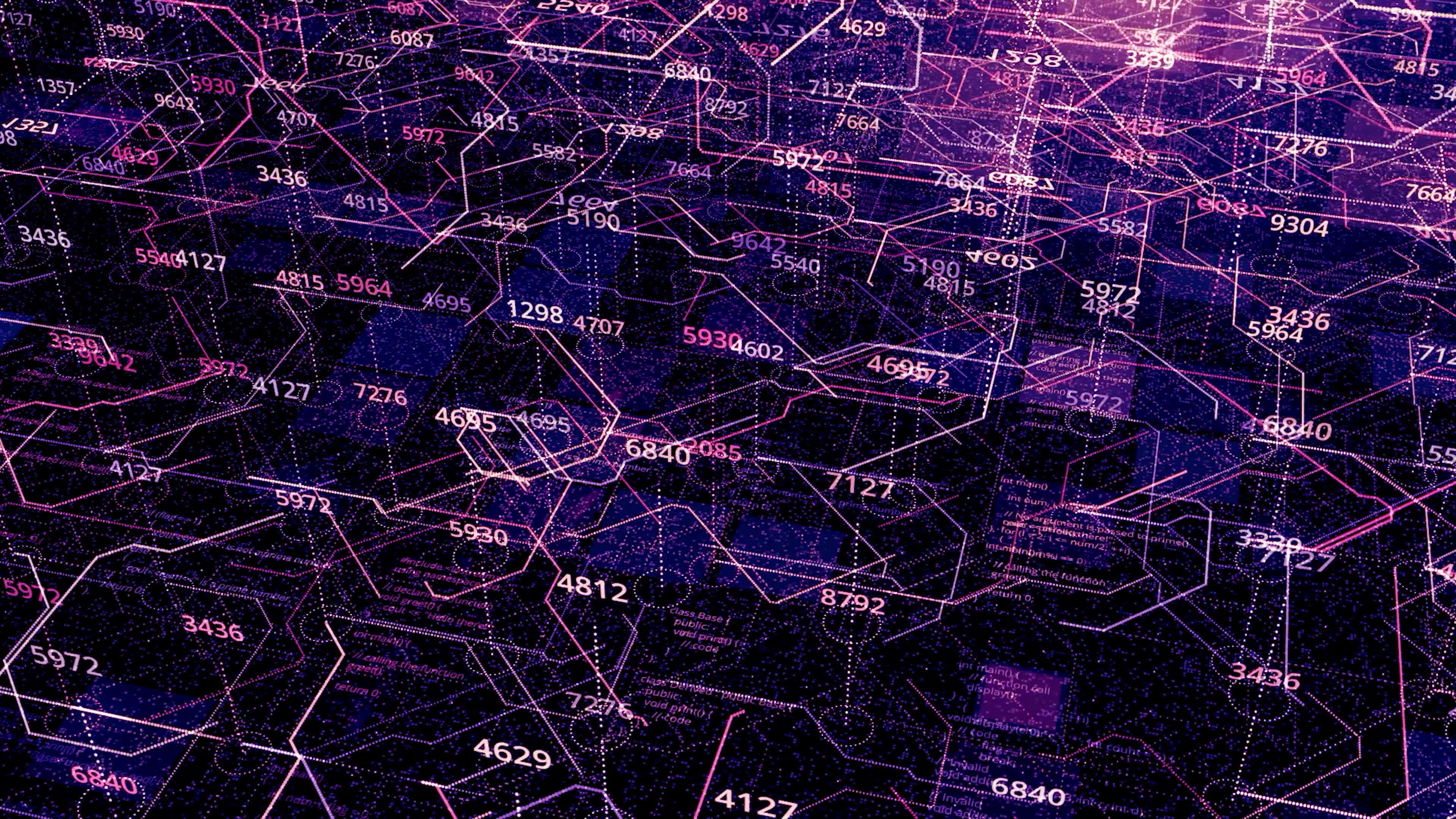 Big data analyzing and digital computing hologram over working cpu on ...