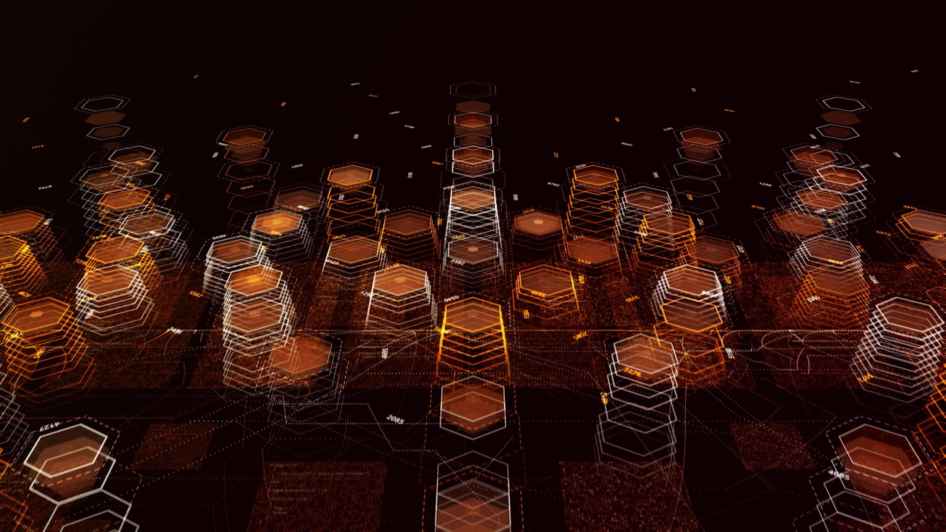Holographic Hexagons Animation Futuristic Hologram With Moving Hexagons Set Of Hexagons Form
