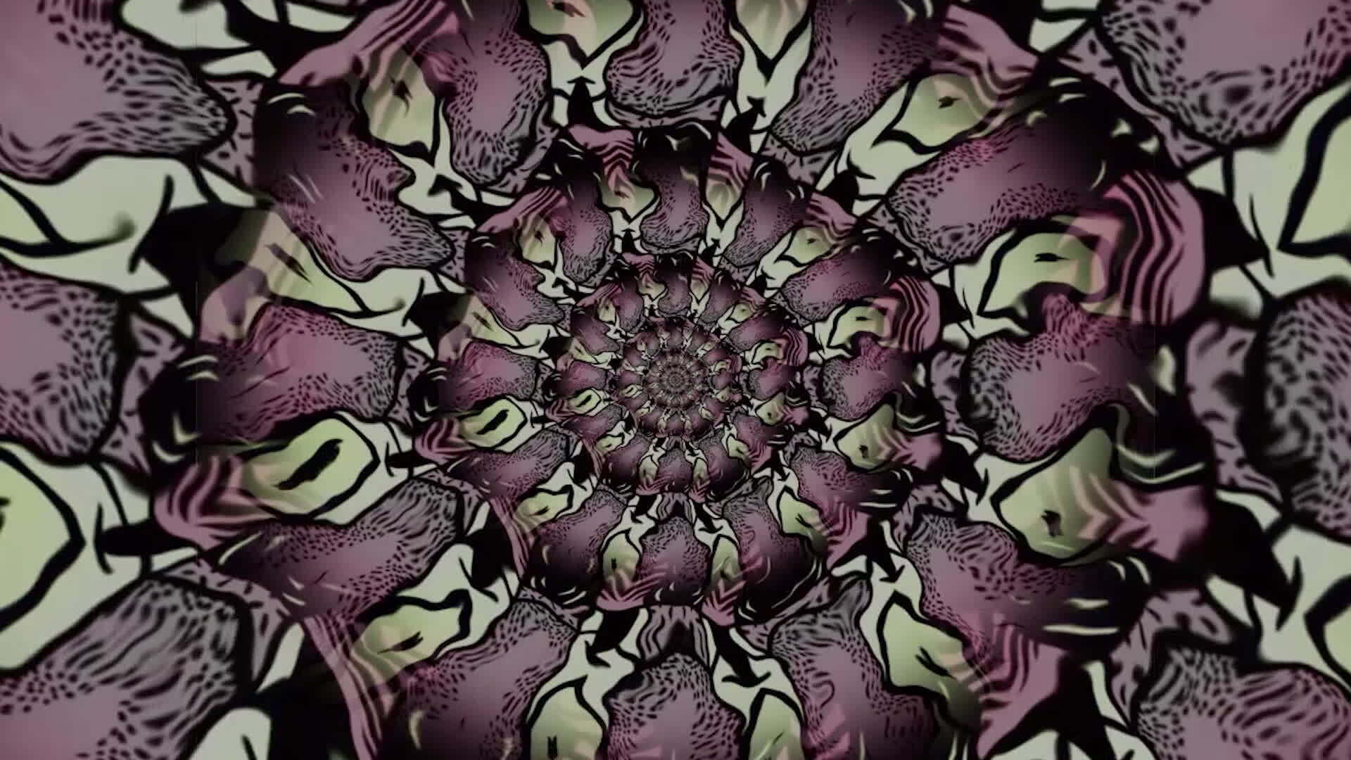 Animation with hypnotic changing pattern. Motion. Disintegrating and ...